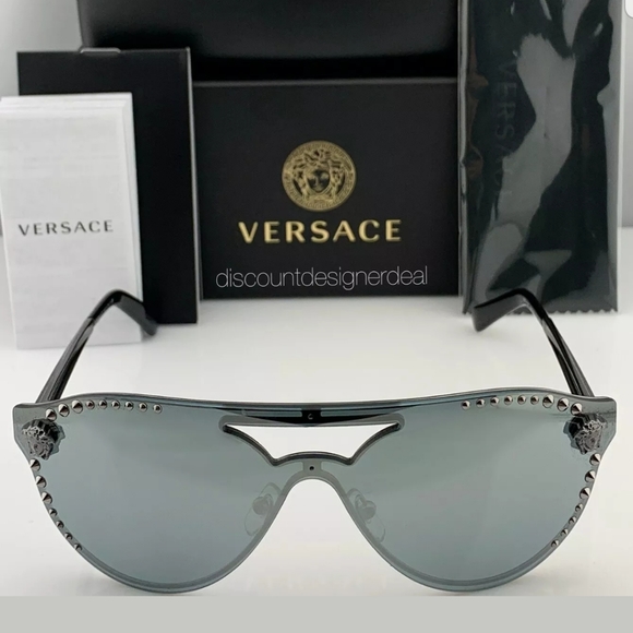 Versace | Accessories | Versace Glam Medusa Gunmetal Silver Mirror ...